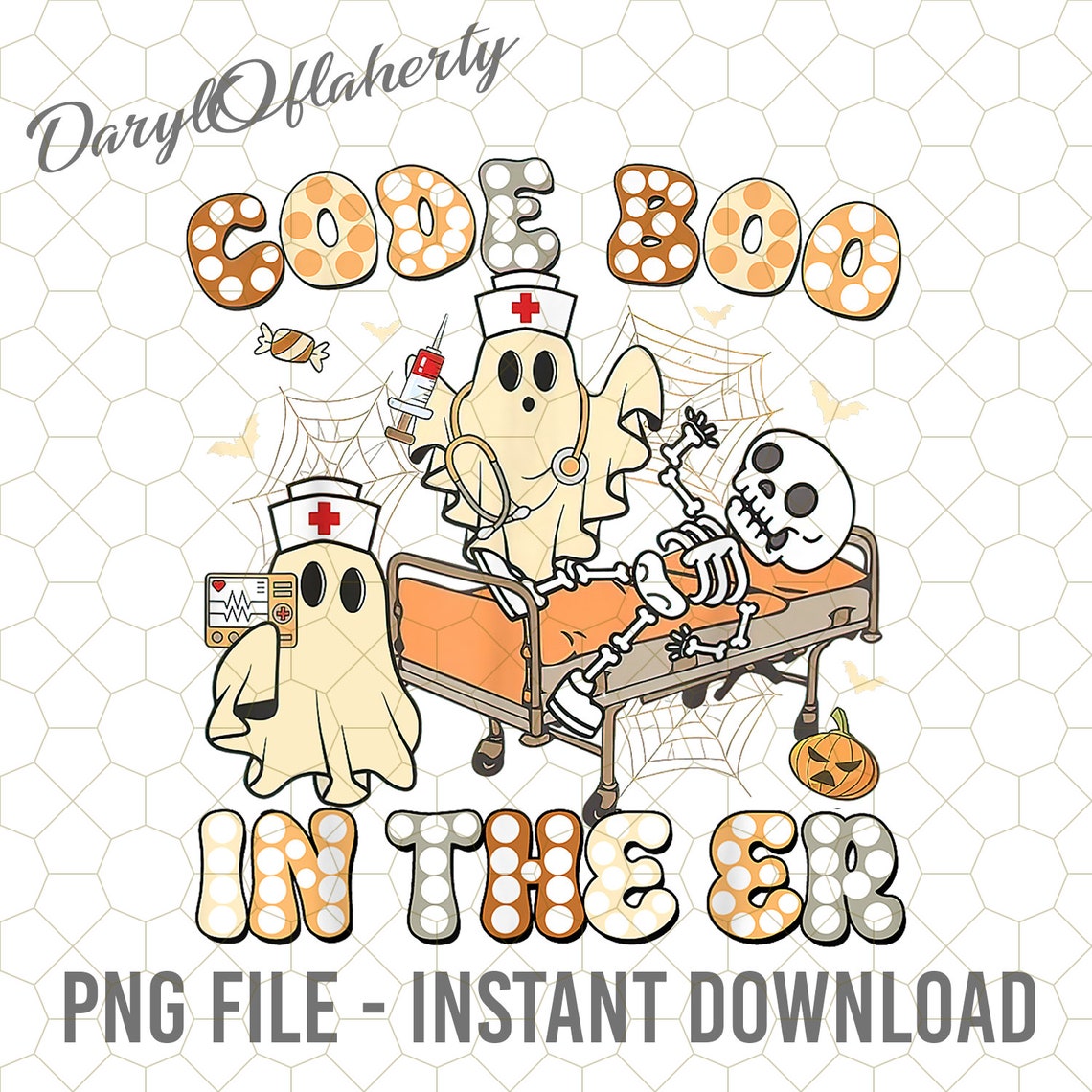 Code Boo in the Er Png, Spooky Nurse Png, Boo Boo Nurse, Halloween Gift ...