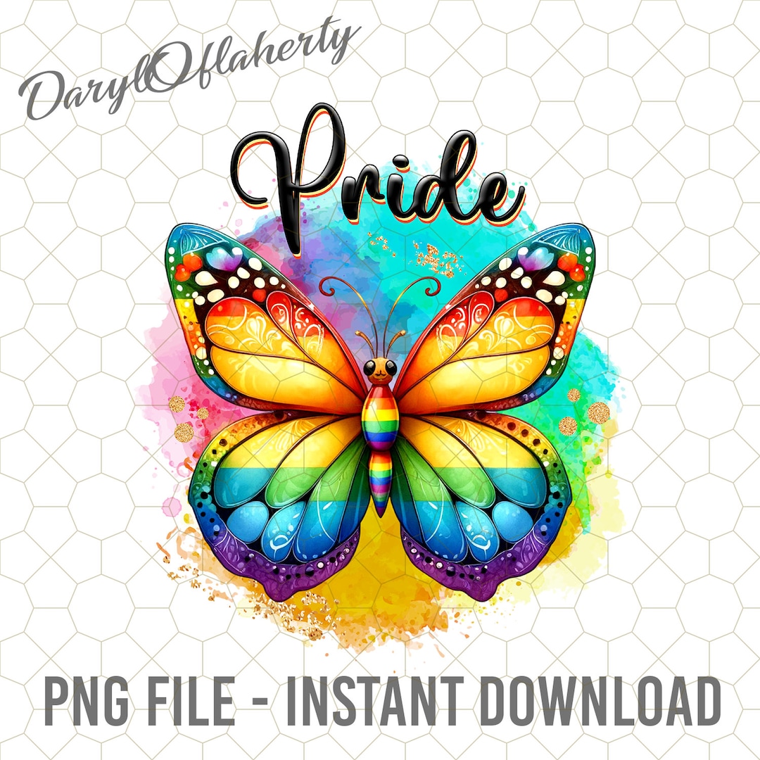 LGBT Pride Png, Rainbow Butterfly LGBTQ Png, Pride Month Png, Pride ...