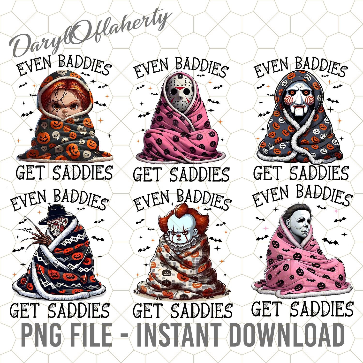 Even Baddies Get Saddies Png, Friends Horror Movie Png, Halloween ...