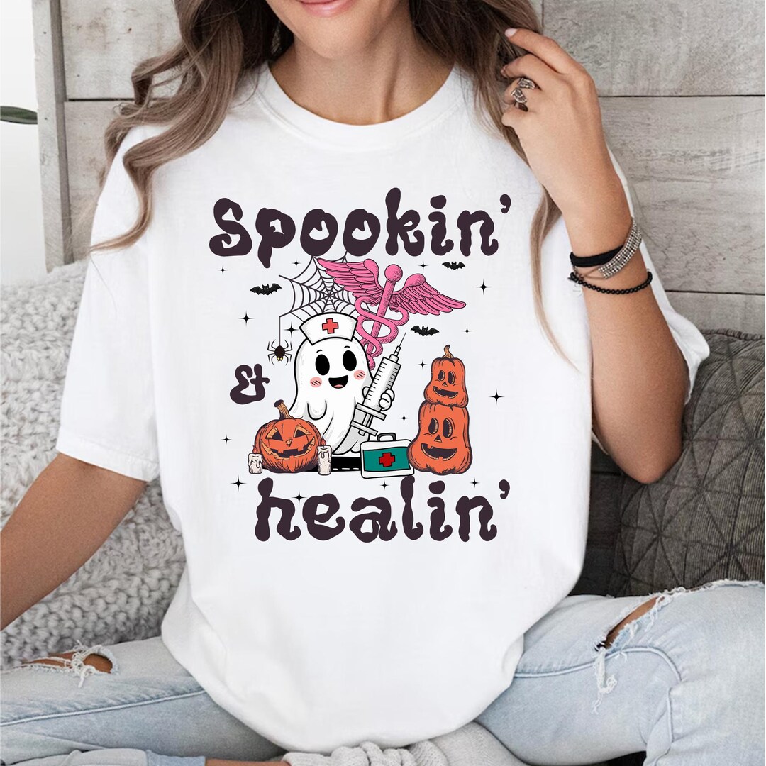 Spookin' and Healin' Png, Halloween Nurse Png, Ghost Nurse Png, Spooky ...