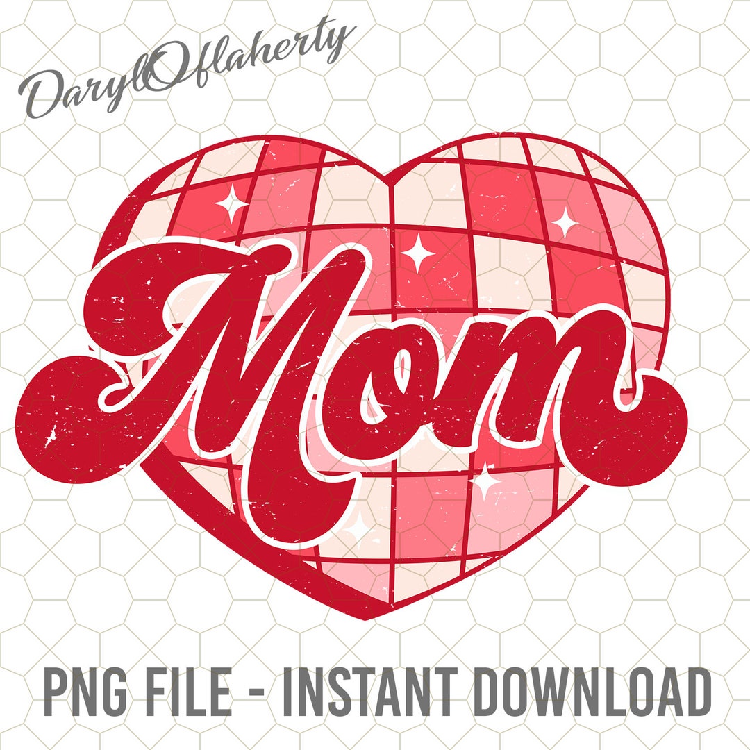 Mom Sweet Heart Png, Mother's Day Png, Mom Retro Png, Mama Png, Mom ...