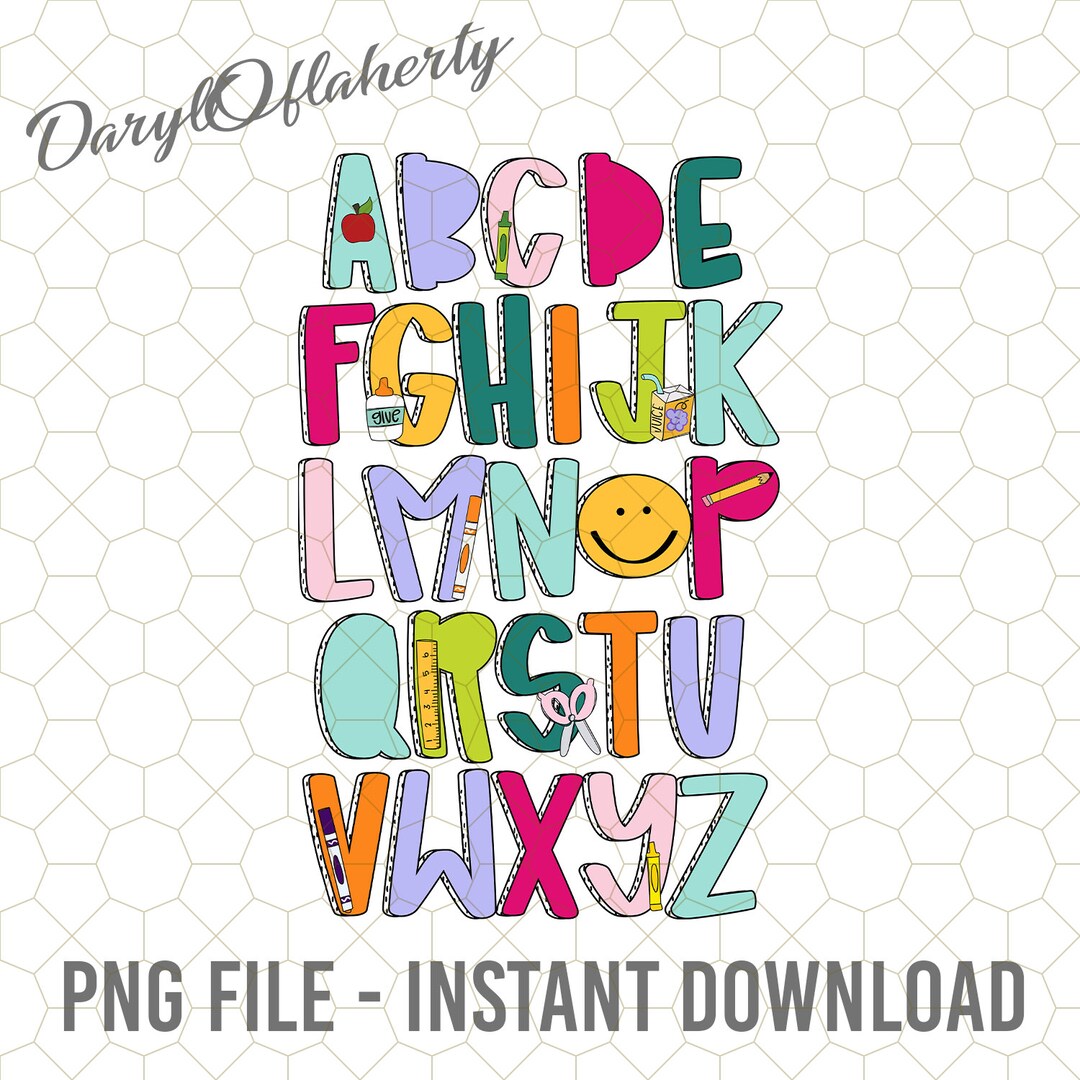ABCD Teacher Alphabet Png, ABCD Alphabet Png, Happy First Day of School ...