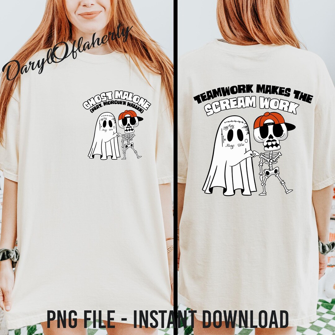 Teamwork Makes the Scream Work Png, Ghost Malone Png, Halloween Ghost ...