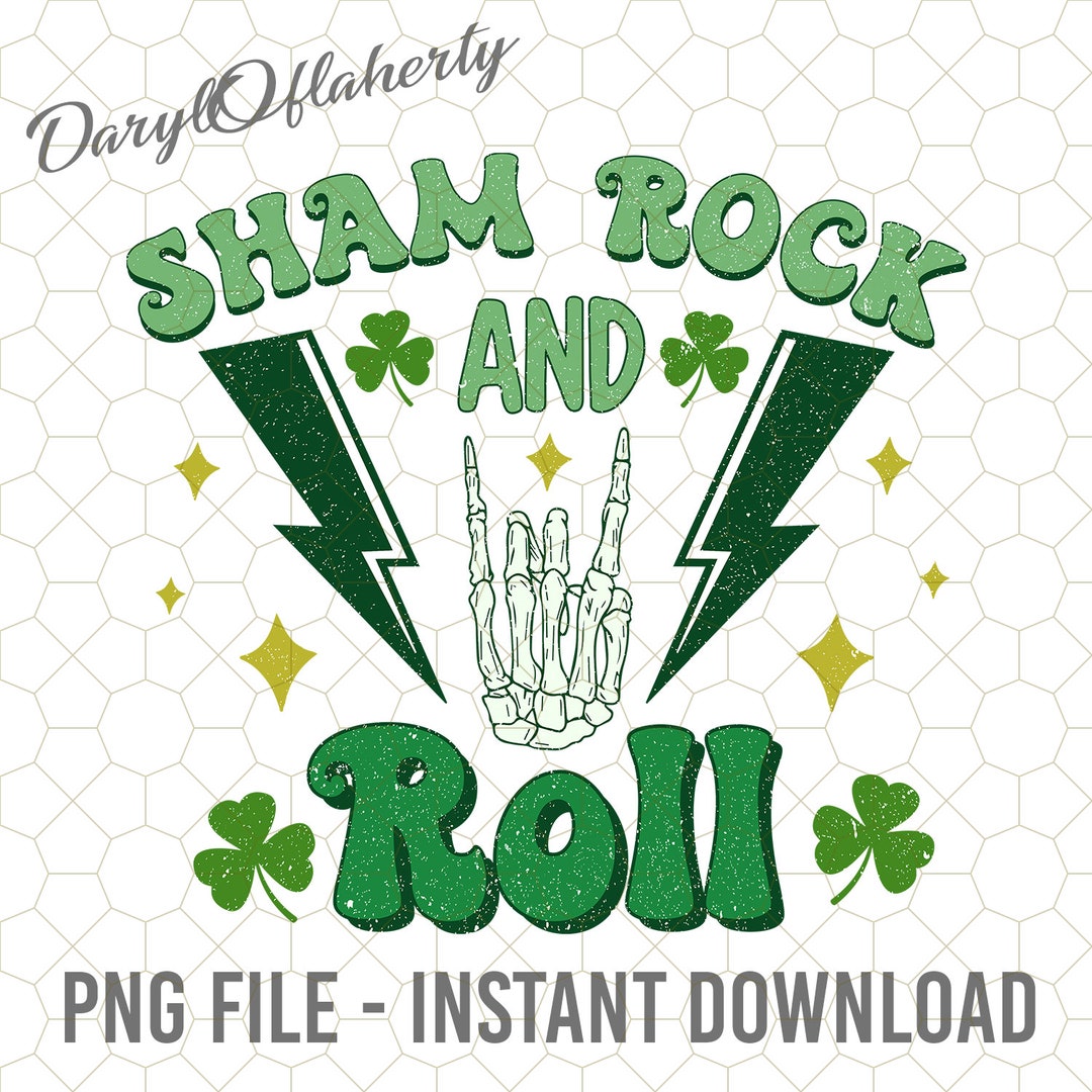 Sham Rock and Roll Png, Rock and Roll Png, Lucky Shamrock Png, St ...
