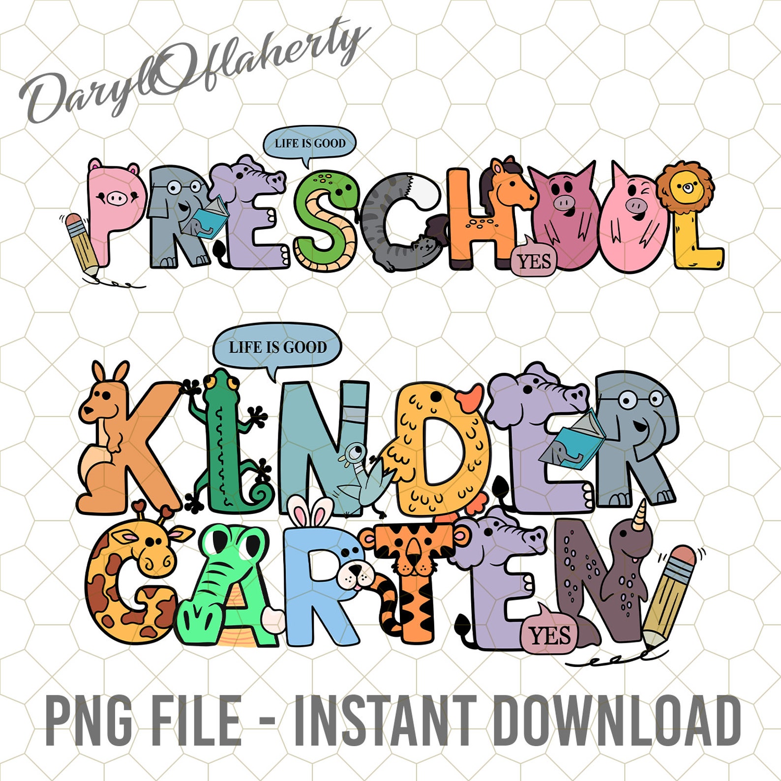 Bundle Kindergarten and Preschool Png, Elephant and Piggie Png ...