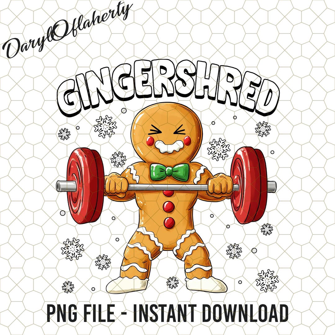 Gingershred Png, Christmas Gym Png, Workout Png, Christmas Png, Merry ...