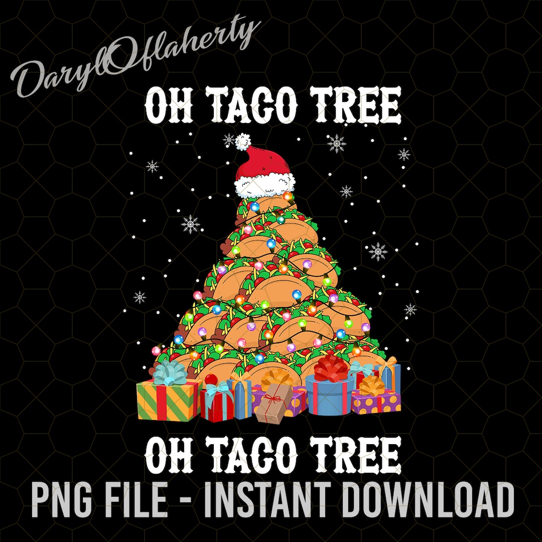 Oh Taco Tree Png, Mexican Christmas Png, Love Taco Png , Mexican Food ...