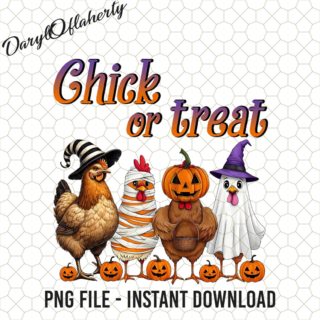 Chick or Treat Png, Halloween Chicken Png, Ghost Chicken Png, Trick or ...