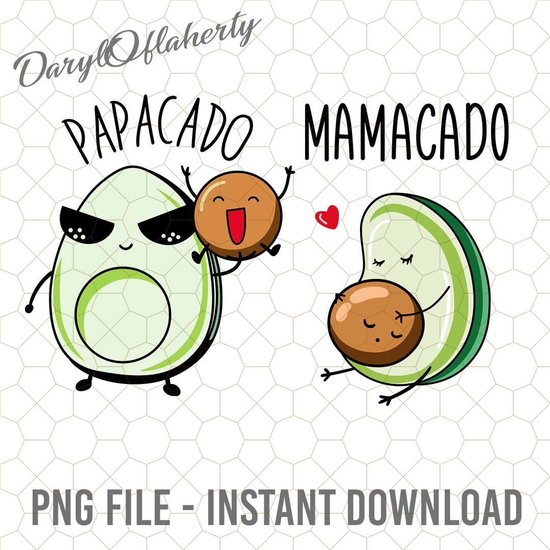 Mamacado Png, Papacado Png, Avocado Couple, Father's Day, Mother's Day ...