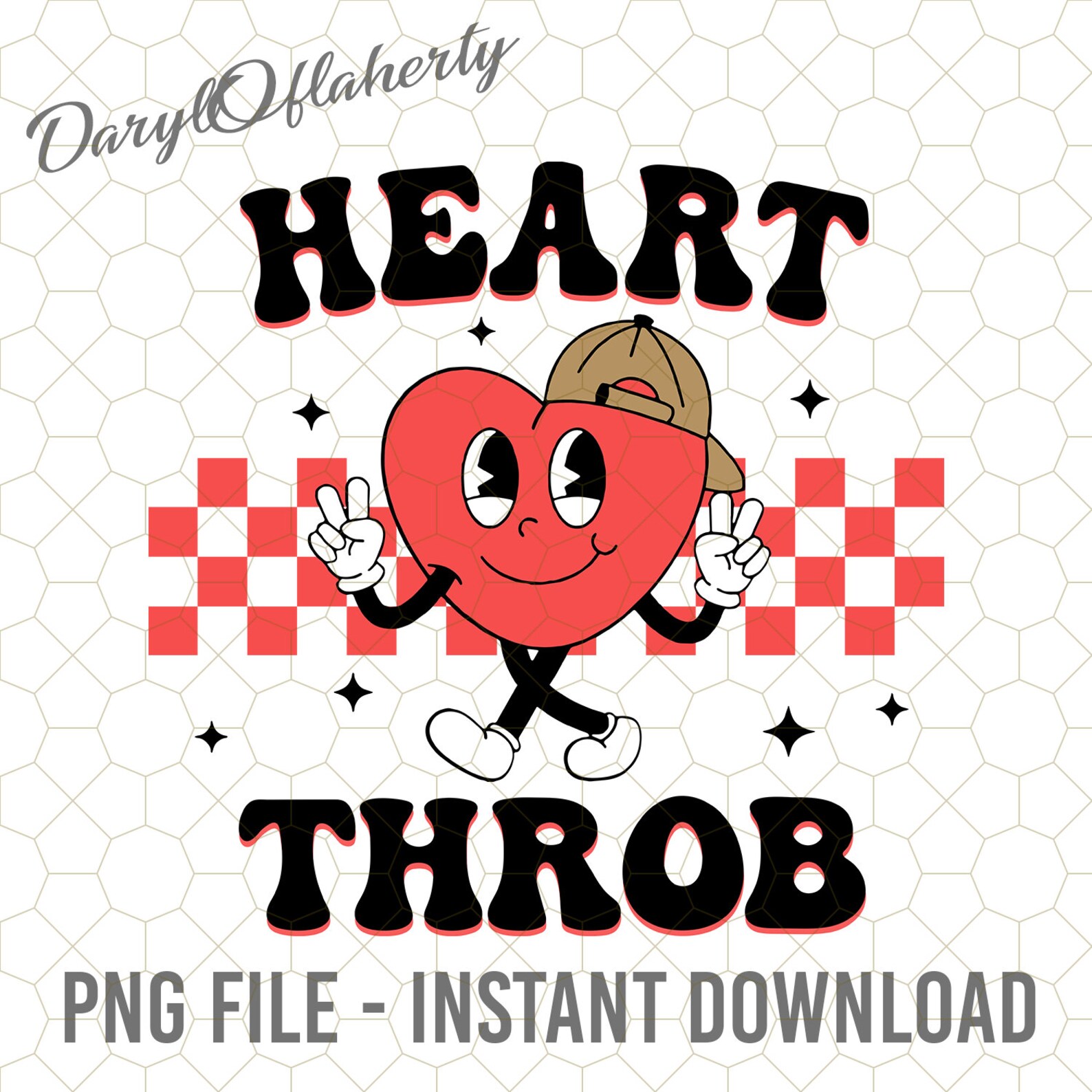 Heart Throb Png, Valentine PNG,, Retro Valentine Png, Heart Png, Sweet ...