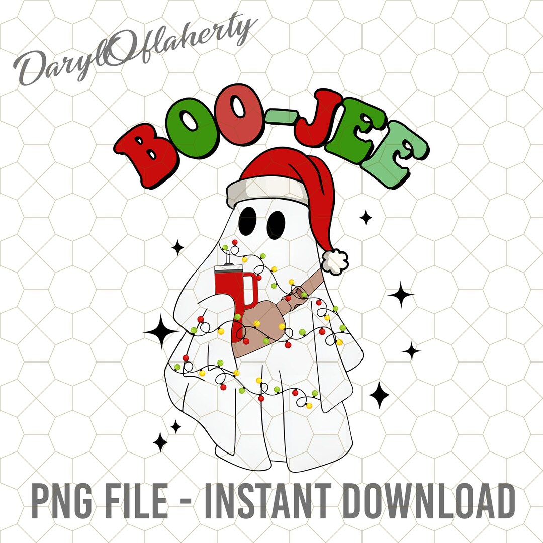 Boo Jee Ghost Christmas Png, Boujee Christmas Png, Ghost With Santa Hat ...