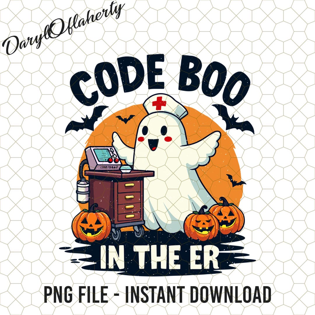 Code Boo in the Er Png, Spooky Nurse Png, Boo Boo Crew Png, Ghost Nurse ...