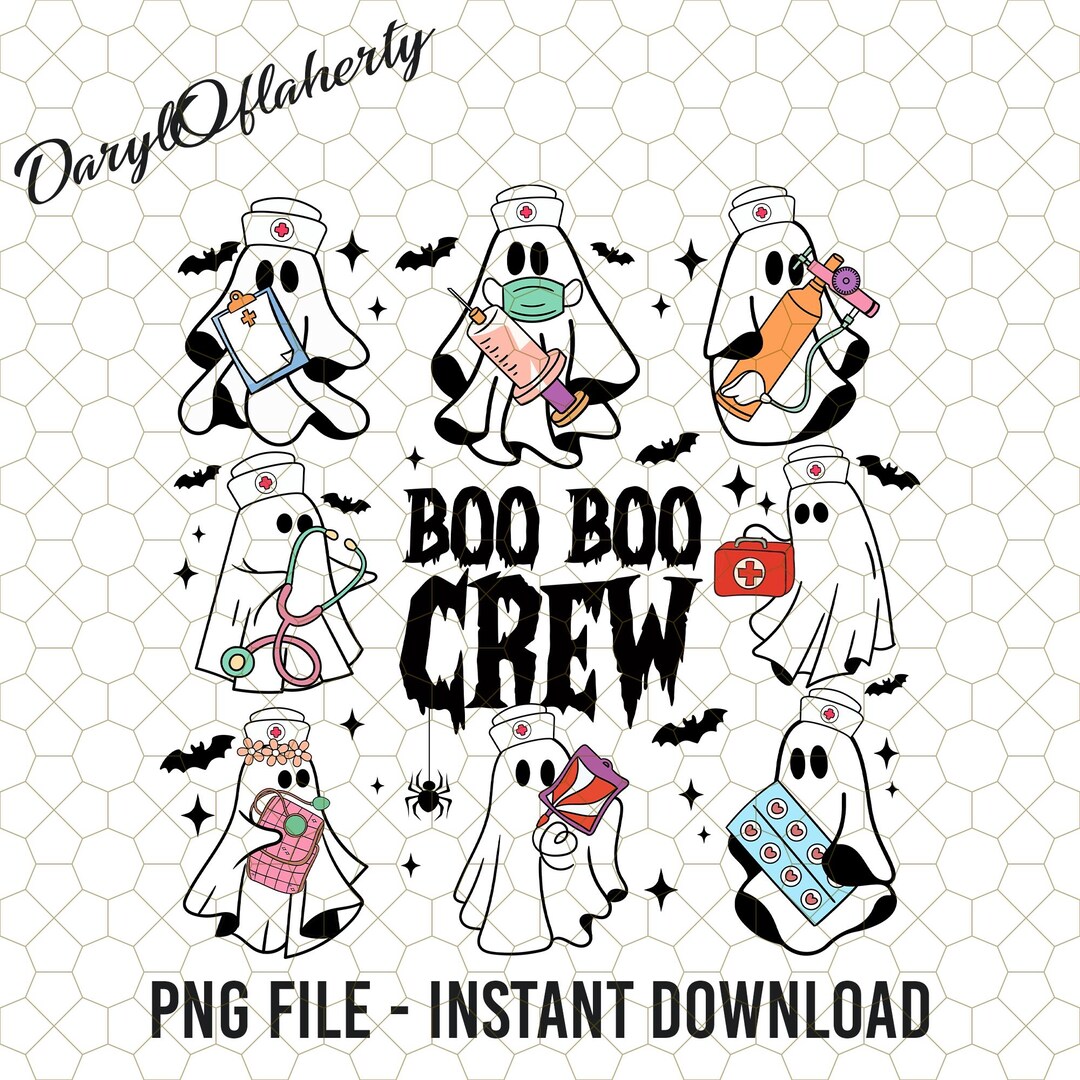 Boo Boo Crew Png, Boo Boo Nurse Halloween Png, Nurse Ghost Png, Spooky ...