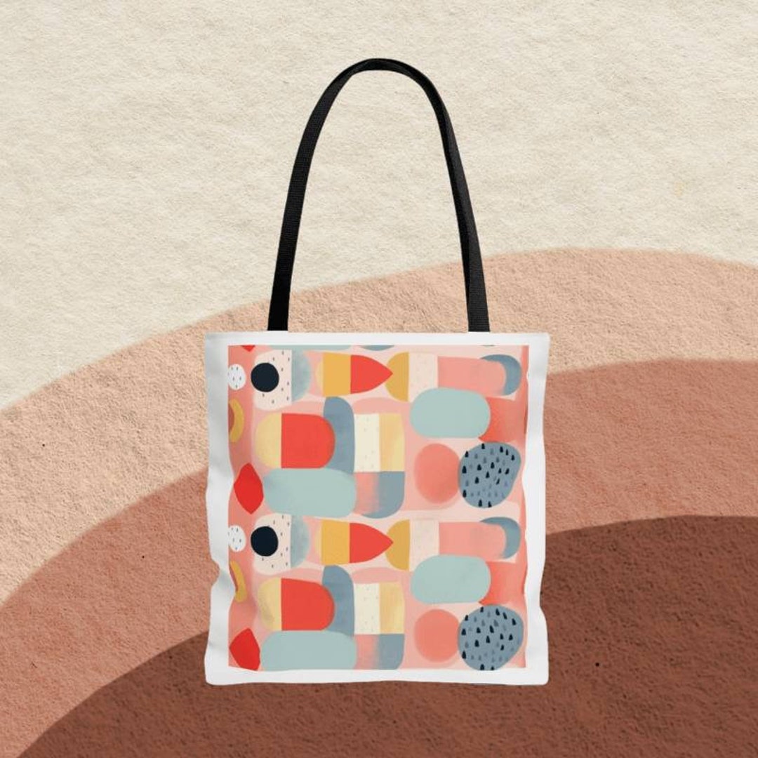 Pastel Funky Tote Bag Art Bag Wearable Art Funky - Etsy