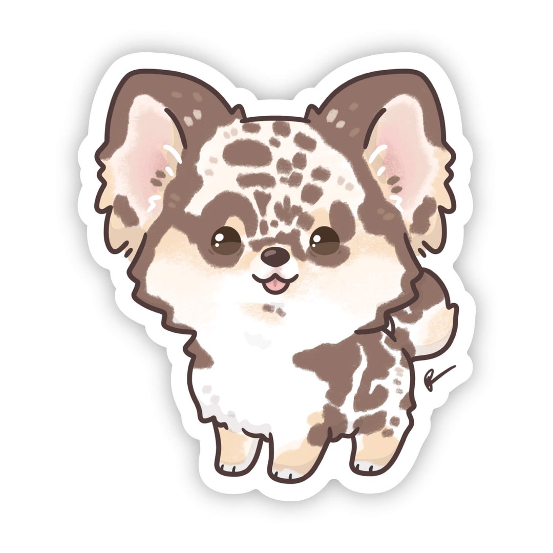 Adorable Millie : Chocolate Merle Long Hair Chihuahua Vinyl Sticker ...