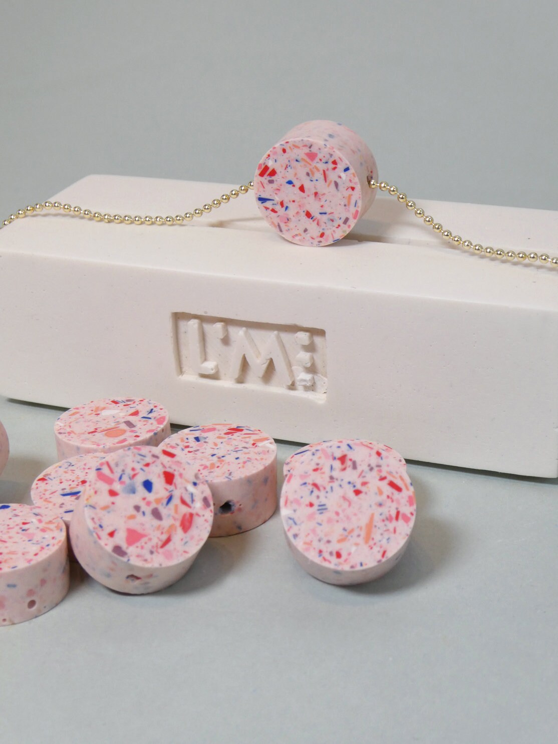 Unique Bead Single Terrazzo Style Jesmonite Bead on Ball - Etsy