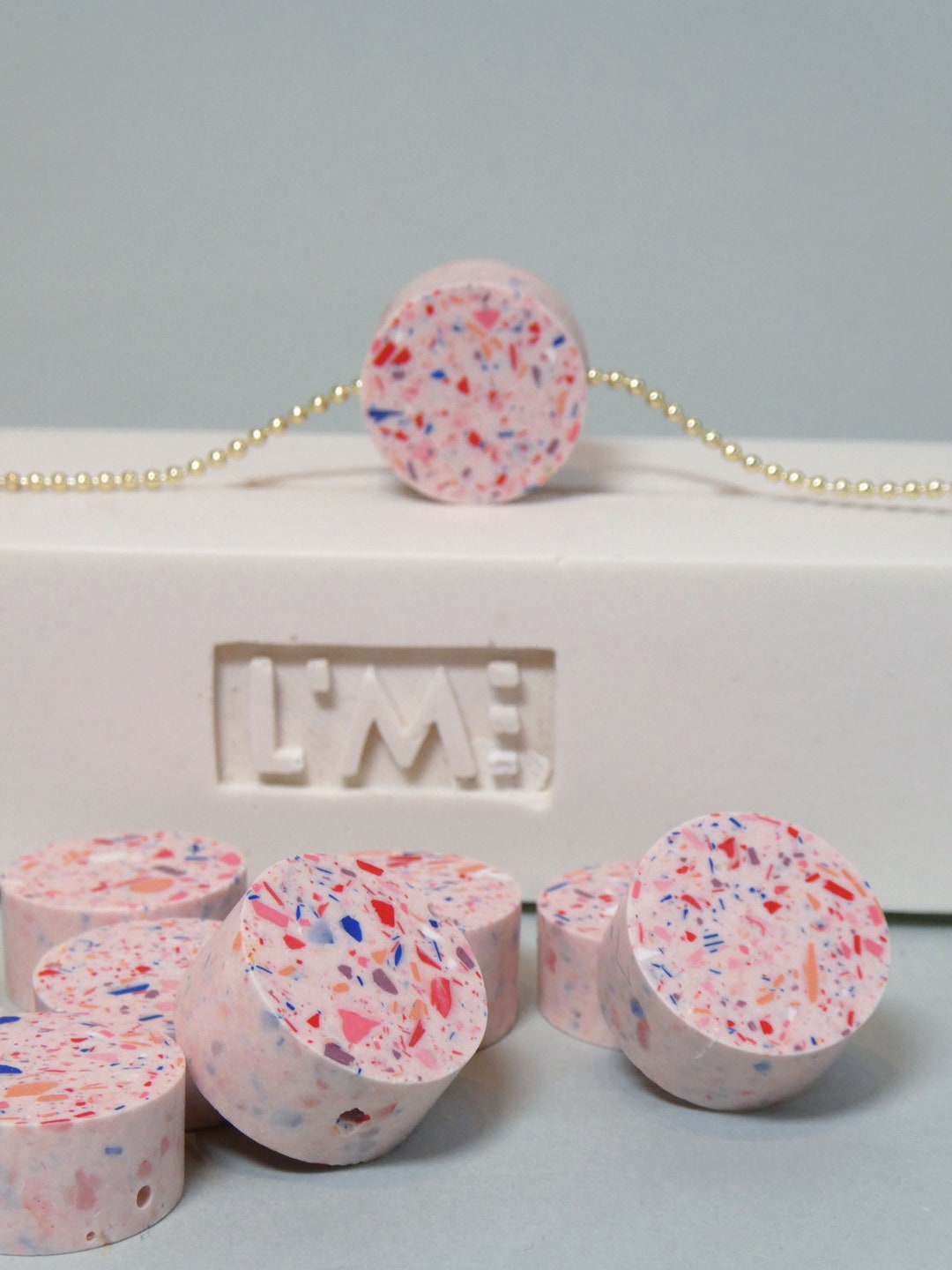 Unique Bead Single Terrazzo Style Jesmonite Bead on Ball - Etsy