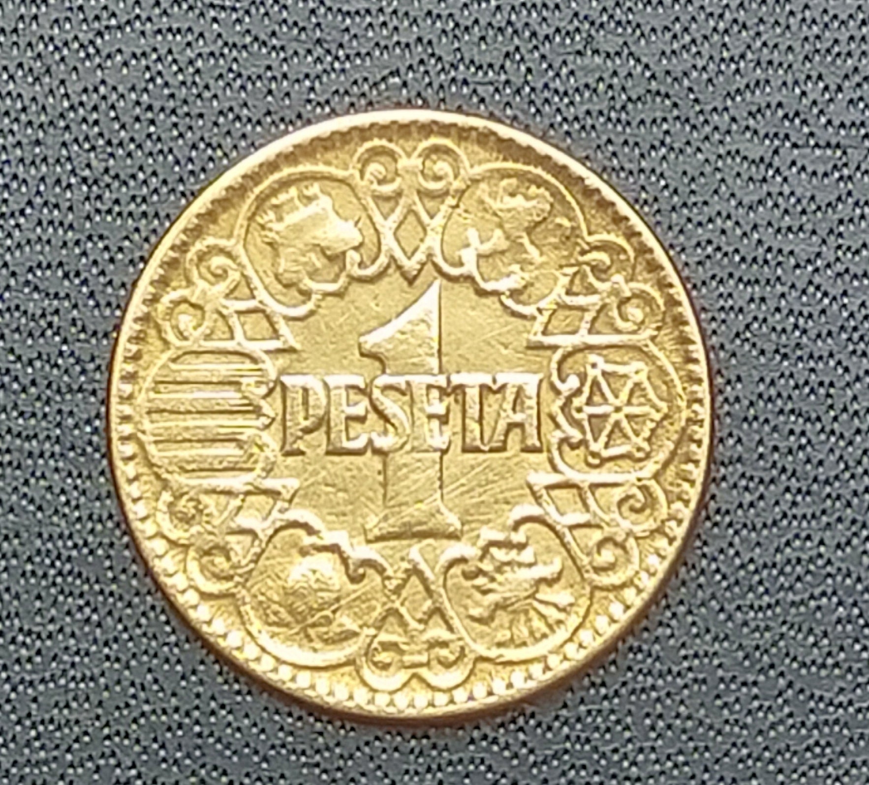 Two blonde Peseta Coins From Franco's Time Dated 1944 - Etsy