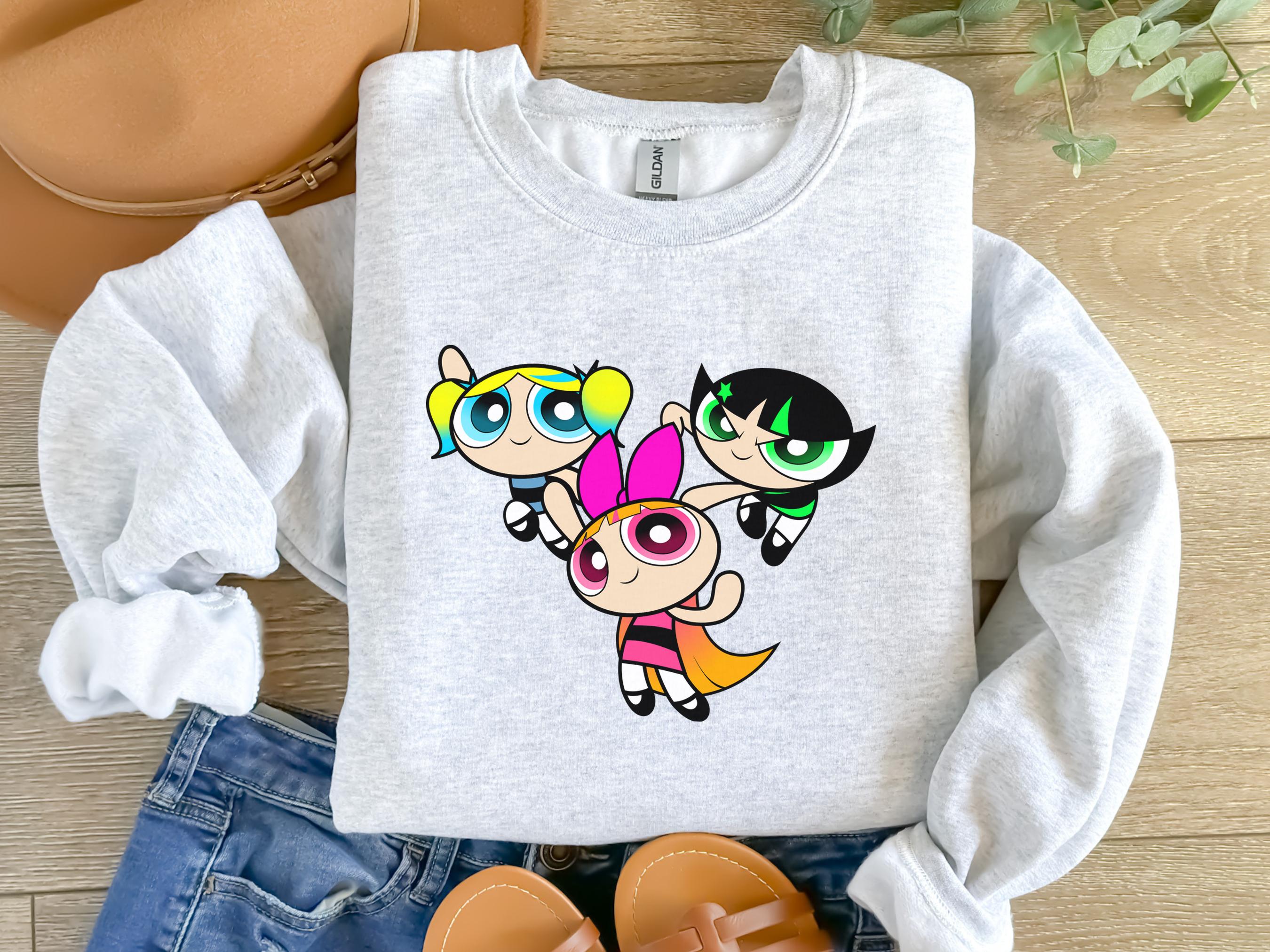 Powerpuff Girls Sweatshirt, Cute Cartoon Crewneck, Blossom Bubbles ...
