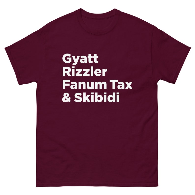Gyatt, Rizzler, Fanum Tax, & Skibidi — Unisex Cotton T-shirt - Etsy
