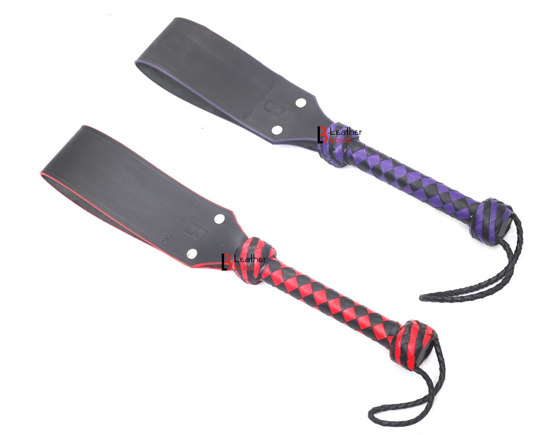 BDSM Paddle Slapper Thick, Medium Weight Hand Made 2 Layer Real Cowhide ...