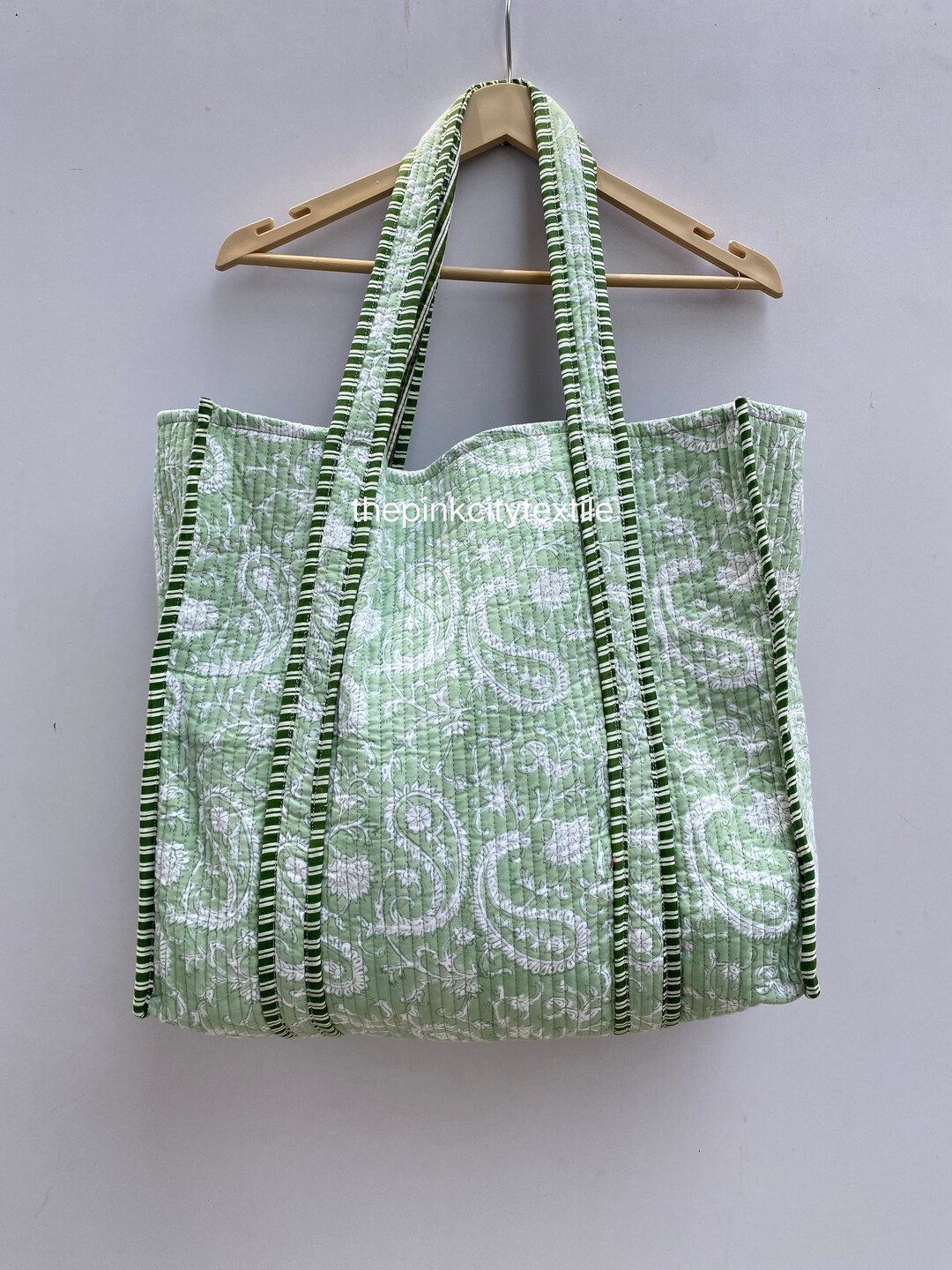 Block Print Tote Bag, New Style Shopping Handbag, 100% Cotton Bag, Pure ...