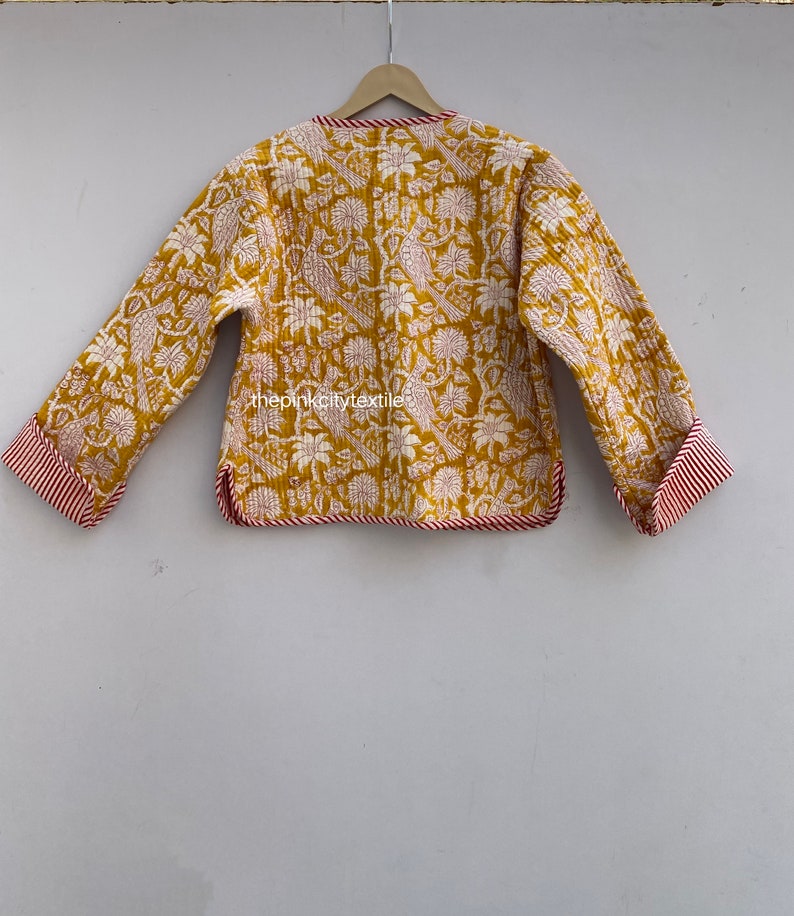 Handmade Block Print Cotton Quilted Jacket: Reversible Partywear Coat ...