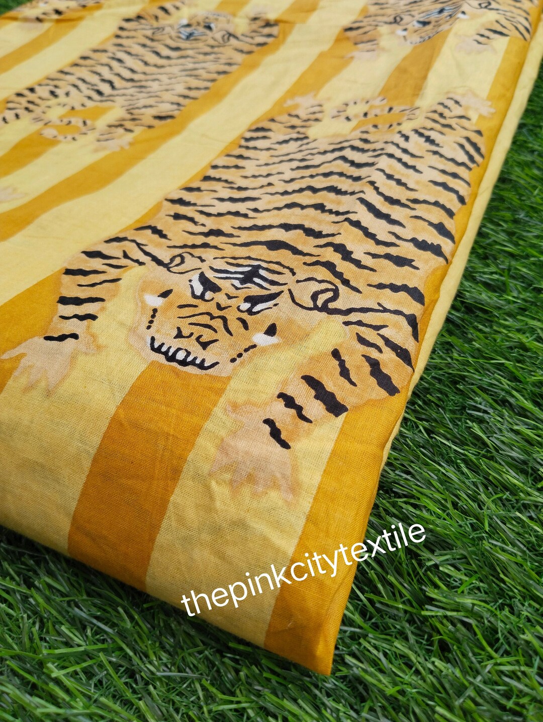 Tibetan Tiger Print Hand Printed Fabric by the Yard, Running Loose ...