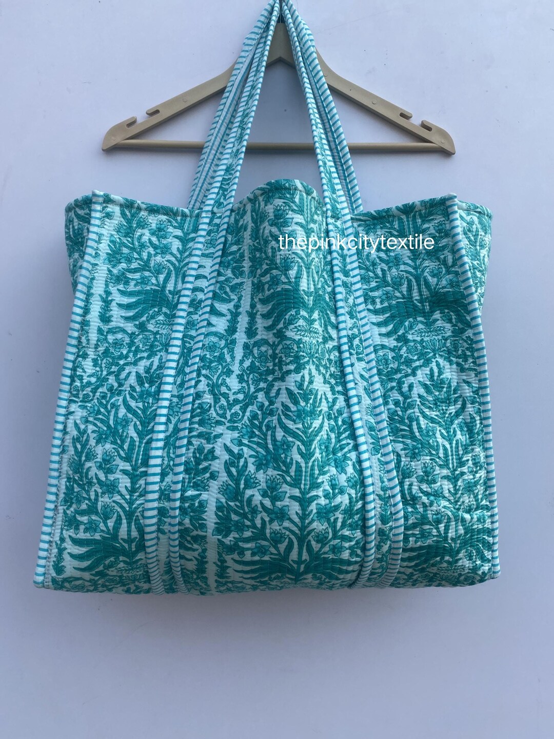 Quilted Cotton Handprinted Tote Bag Eco Friendly Sustainable Sturdy ...
