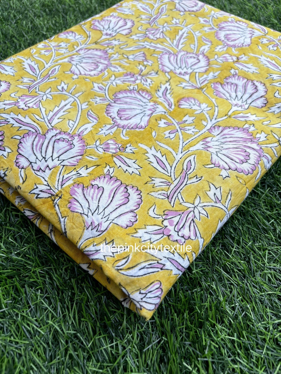 Beautiful Indian Hand Block Printed Fabric Cotton Fabric Floral Print ...