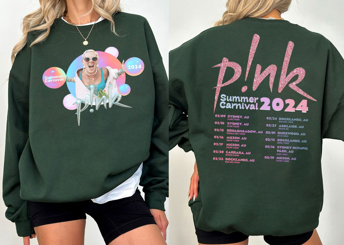 Pnk Singer Tour 2024 Shirt, Pnk Pink Summer Carnival Tour Two Sides ...