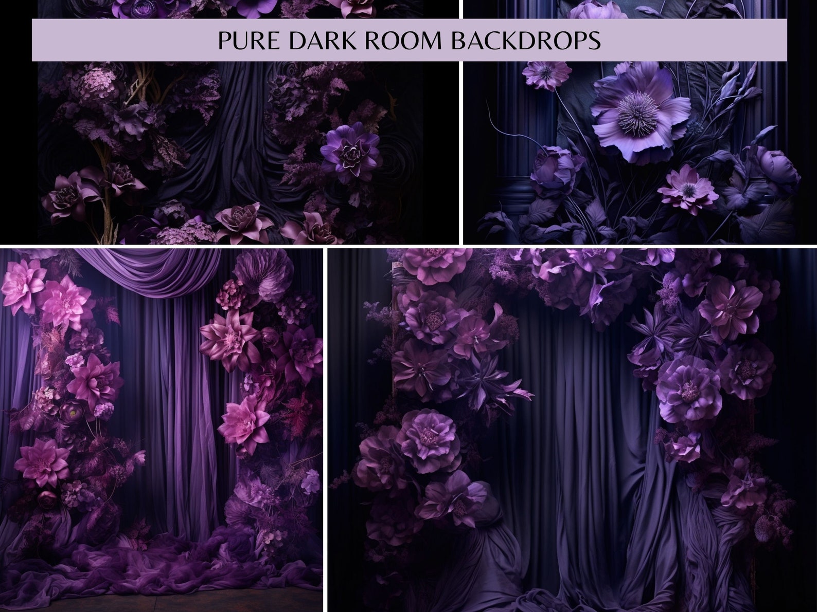 Floral Maternity Backdrops Portrait Overlays Photography - Etsy