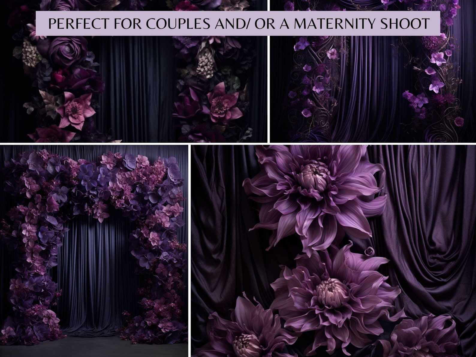 Floral Maternity Backdrops Portrait Overlays Photography - Etsy