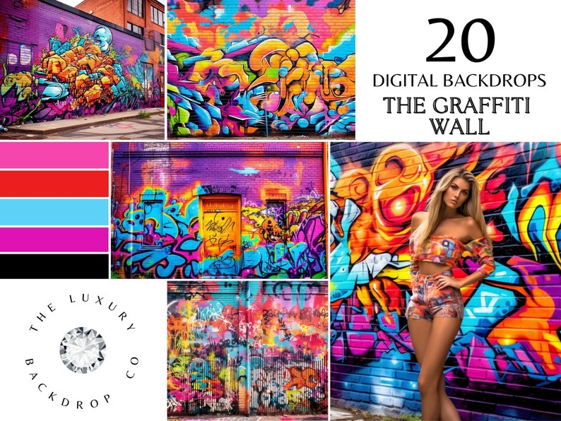 20 Graffiti Digital Photography Backdrops Urban Photo Backgrounds ...