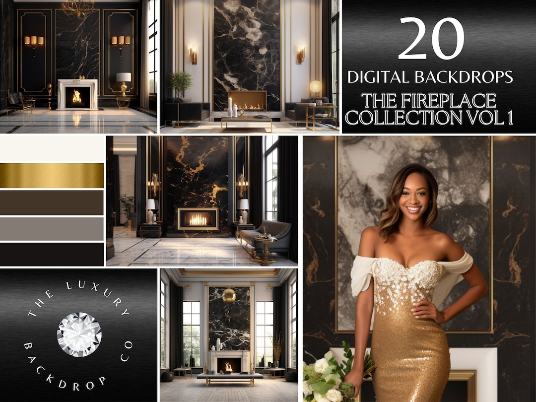 Elegant Backdrops in Black & Gold, for Weddings, Anniversaries, or ...