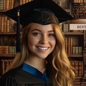 Digital Graduation Backdrop, Library Backgrounds, Dark Academia Grad ...