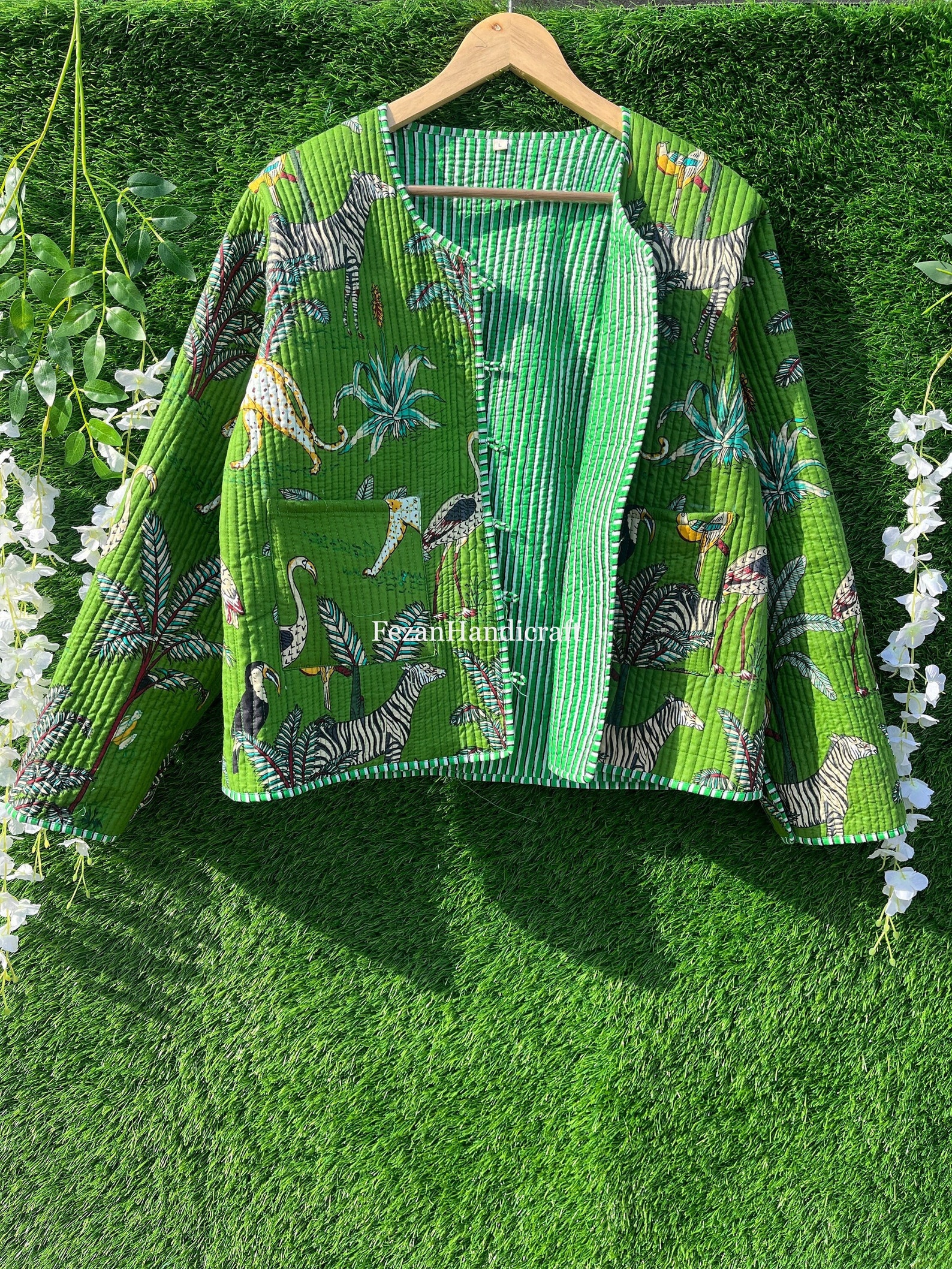 Indian Cotton Quilted Jacket, Winter Women Button Coat,handmade Safari ...