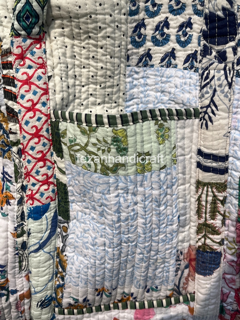 Cotton Assorted Quilted Duffle Tote Bags Patchwork Block Print - Etsy