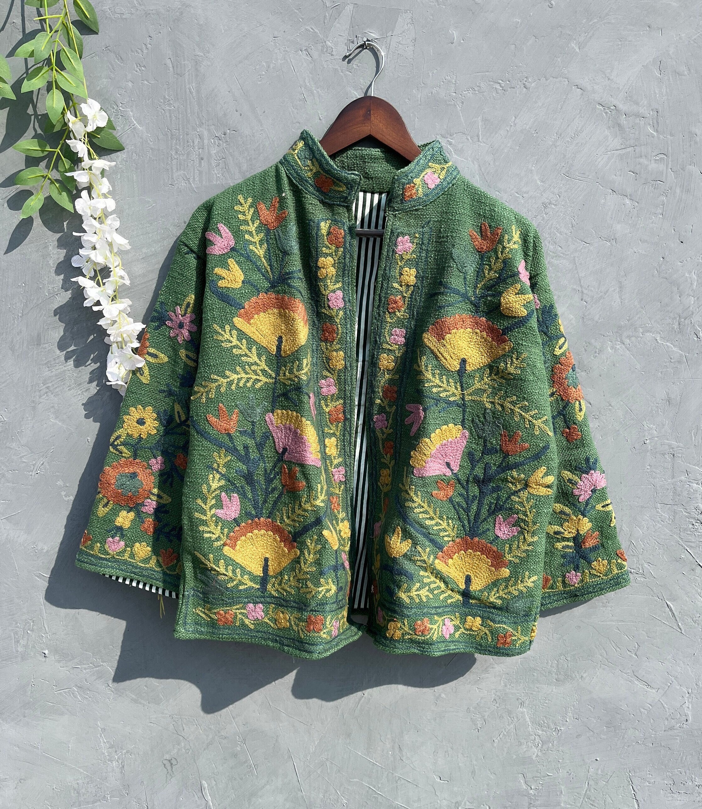 Embroidery Handmade Cotton Suzani TNT Jacket, Bohemian Style Coat ...