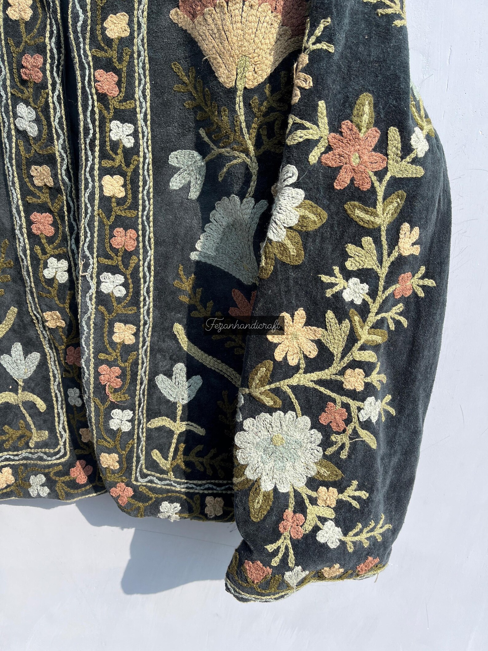 Handmade Suzani Embroidery Velvet Jacket: Indian Ethnic Coat - Etsy