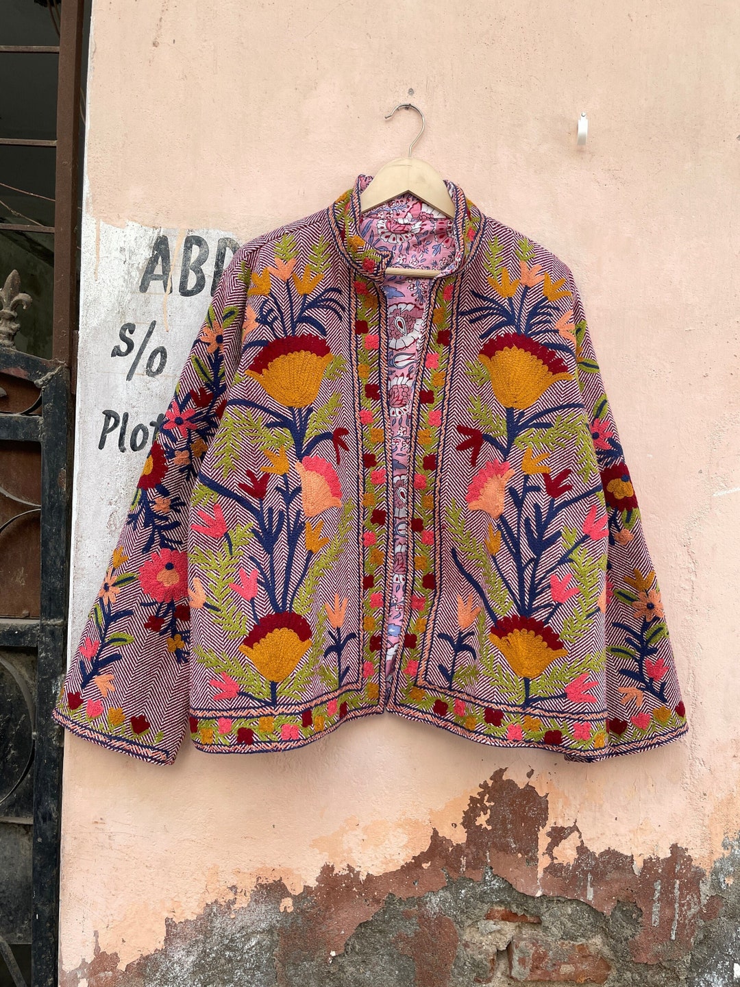 Cotton Suzani Hand Embroidery Jacket Coat, Women Wear Winter Summer ...