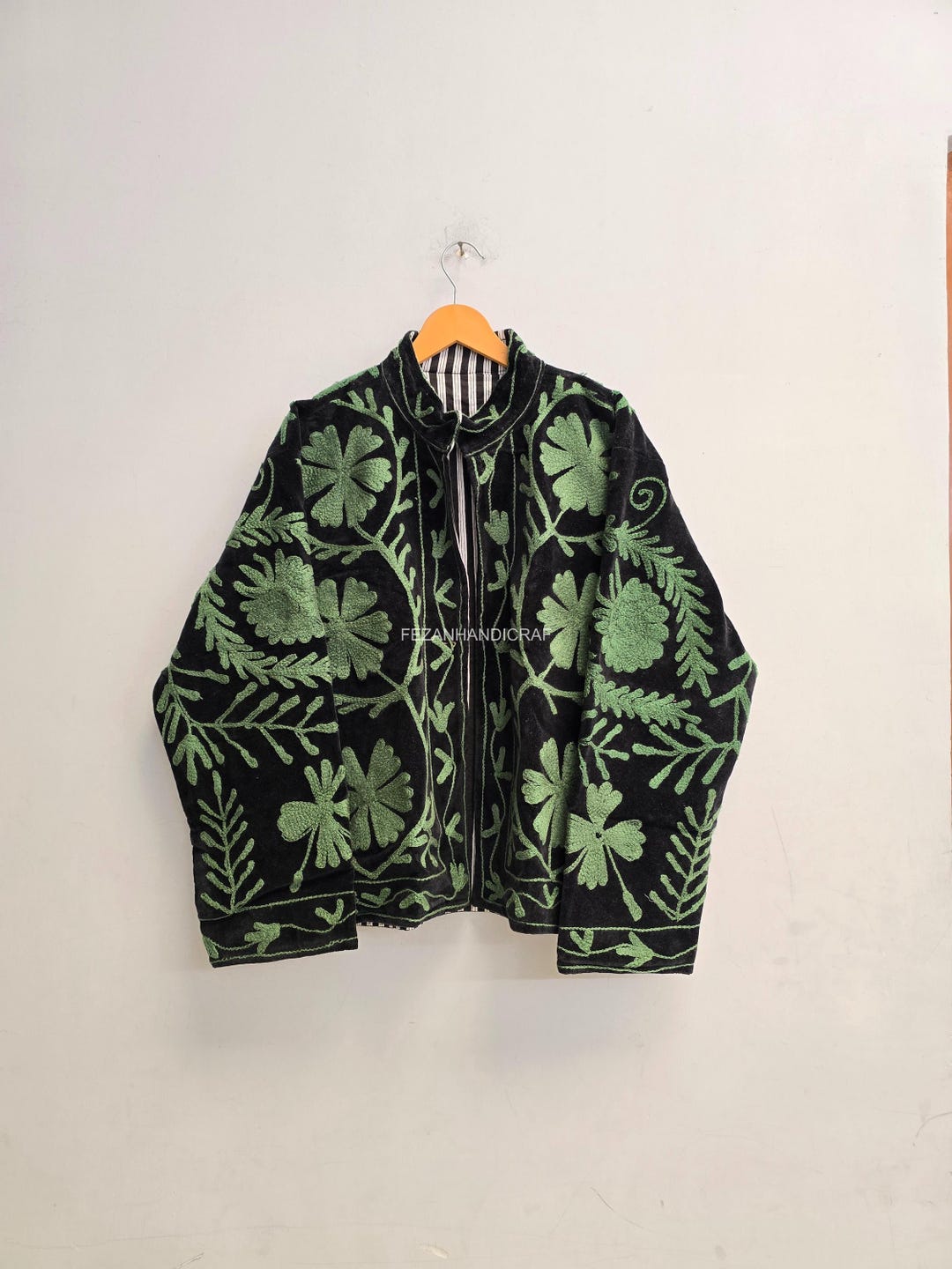Black Velvet Suzani Jackets, Hand Stitch Embroidery Jacket With Inside ...