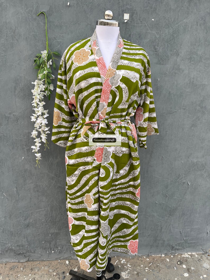 Women Silk Boho Kimonos Man House Beach Artist Robe Digital Midnight ...