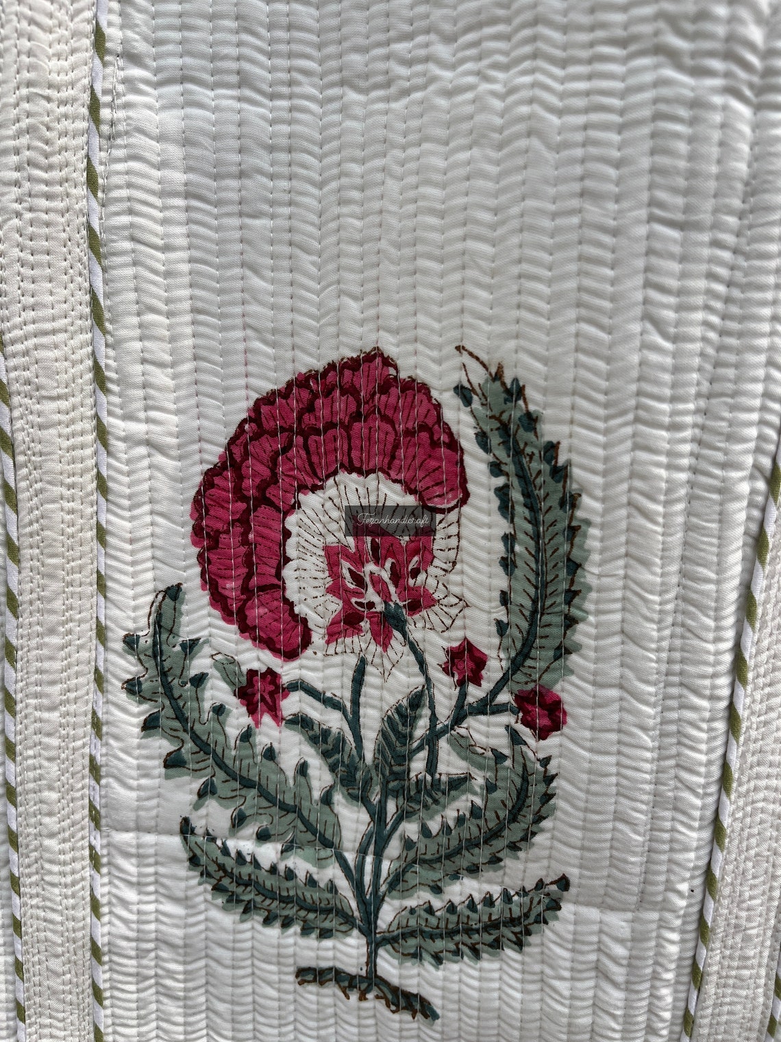 Block Print Butta Print Cotton Tote Bag & White Everyday Bag Soft ...