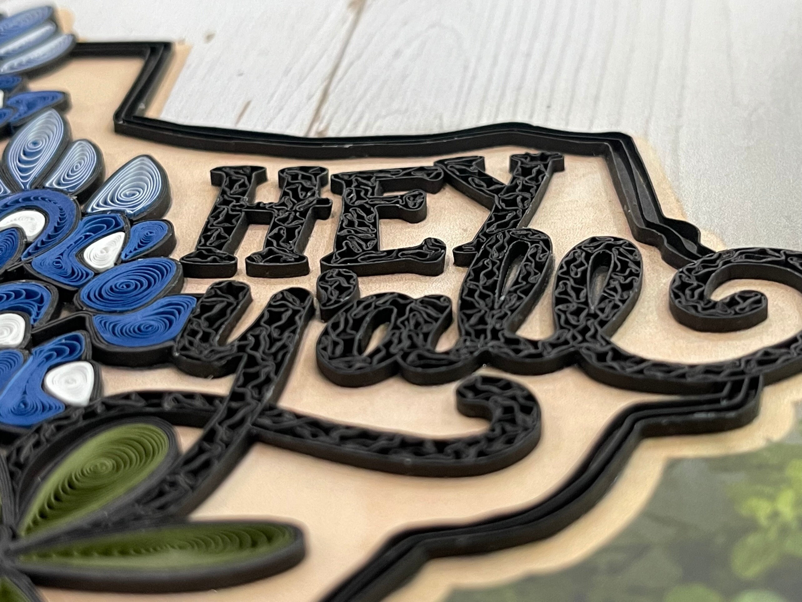 Texas Map With Bluebonnet Flower Quilling Paper Art - Etsy