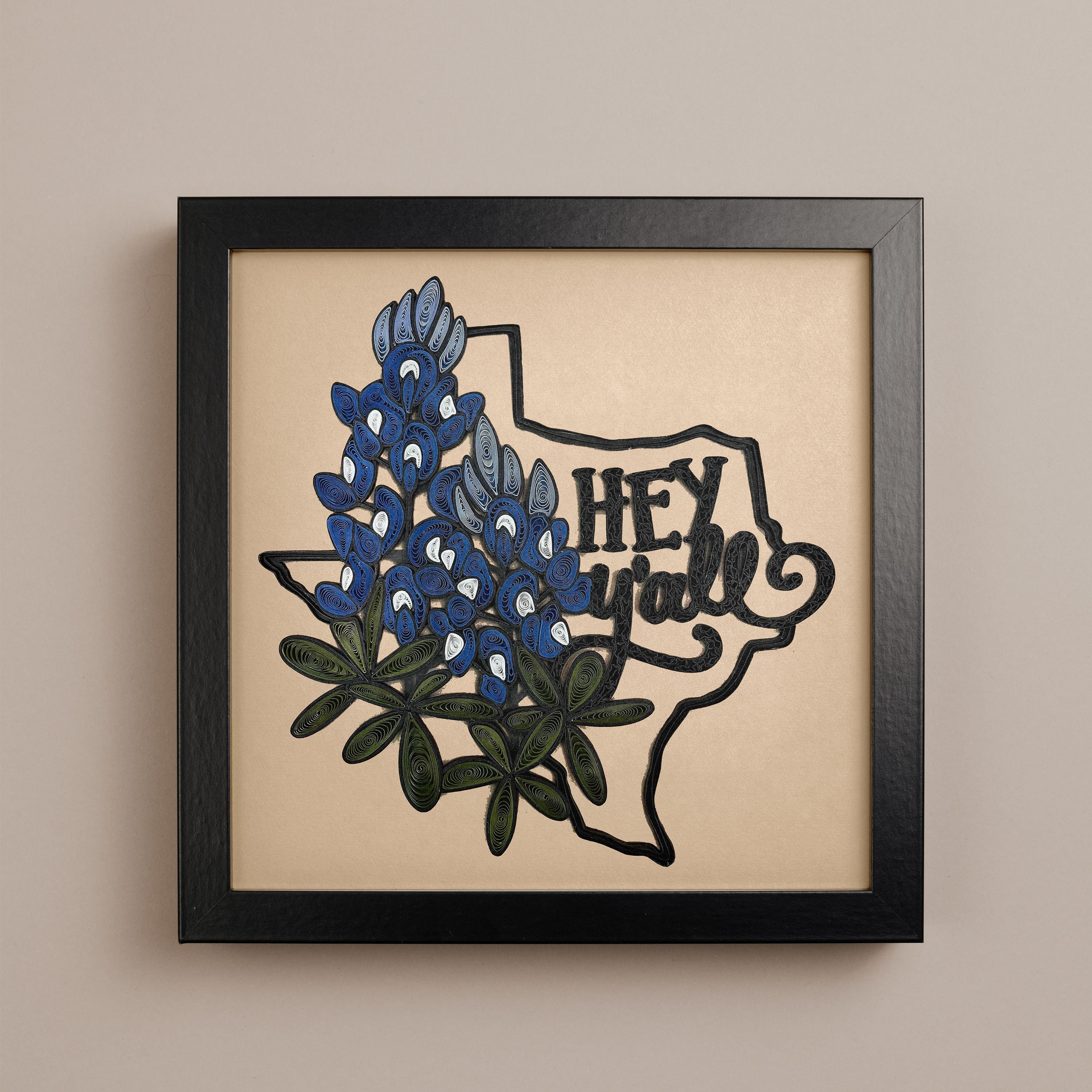 Texas Map With Bluebonnet Flower Quilling Paper Art - Etsy