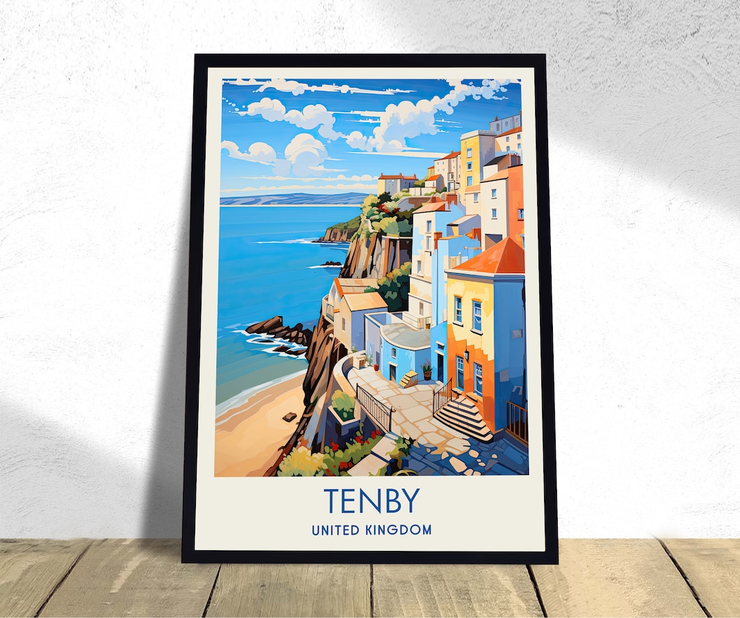 Tenby Poster Tenby Art Wales Art Tenby Travel Abstract - Etsy