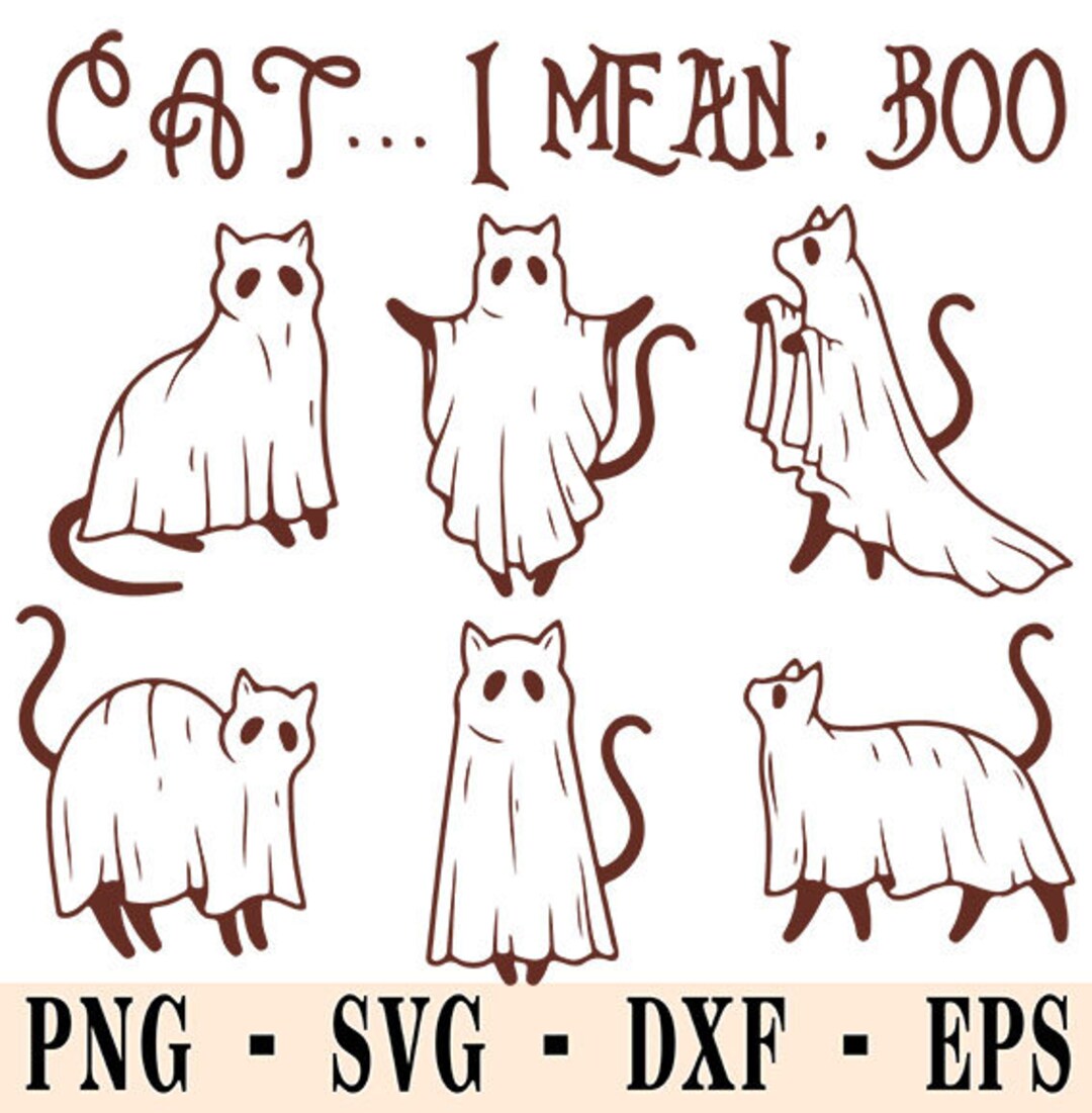 Ghost Cat Png Halloween Png Hot Ghoul Png Spooky Season - Etsy