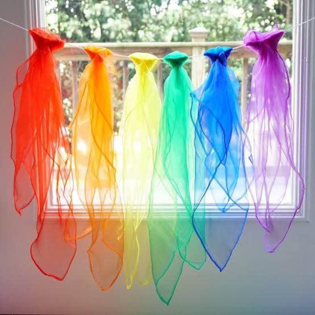 Montessori Sensory Rainbow Play Scarves, Sensory Play Activities ...