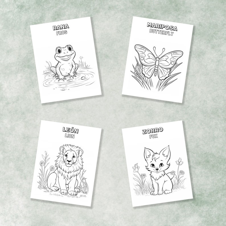 40 Printable Animals Coloring Pages for Kids, With Animals Name in ...